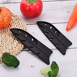 PATIKIL Plastic Safety Knife Cover Sleeves for 7" Santoku Knife, 2 Pack Knives Edge Guard Blade Protector Universal Knife Sheath for Kitchen, Black