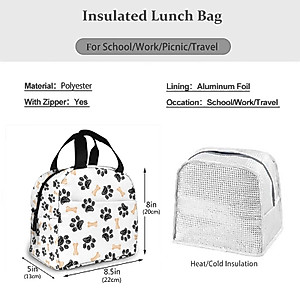 Dog Claw Doodle Warm Lunch Box Reusable Bento Bag Travel Bag Picnic Bags Shopping Bag for women men
