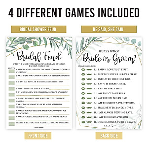 40 Greenery Funny Bridal Shower Games 20 Guests - Wedding Games For Bridal Shower Games For Guests, Couples Wedding Shower Games For Couples, Guess The Dress Bridal Shower Game, Bridal Party Games