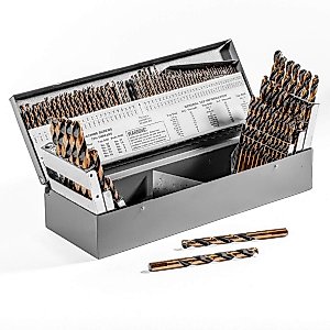XtremepowerUS 115PC M35 Twist Jobber High-Speed Steel Cobalt Drill Set w/Indexed Storage Case