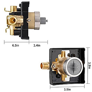 Universal Tub and Shower Valve Body for Tub Faucet Trim Kits, Compatible with R10000-UNBX (with Screwdriver Stops), Black