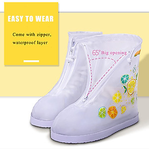 GUIGU Kids Shoe Covers for Rain Waterproof Overshoes for Cycling/Outdoor(Lemon Yellow,Medium)