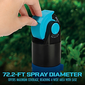 Aqua Joe AJ-6PSTB-MAX HD Sprinkler & Mister W/Metal Tripod Base, 6 Patterns, 4100 Sq. Ft. Coverage, Blue