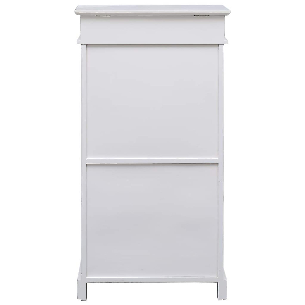 FurturHome Shoe Cabinet with 2 Tilting Compartment | Wooden Shoe Rack | Shoe Storage Cabinet for Entryway, Hallway, Bedroom, Home | White Paulownia Wood 19.7" x 11" x 38.6"