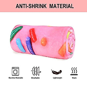 RosieLily Round Food Donut Blanket Funny Blanket Novelty Blanket Donuts Blankets for Adults and Kids 60 inches Fun Blanket Fleece Throw Blanket Soft Blanket Fuzzy Flannel Blanket Novelty Gifts