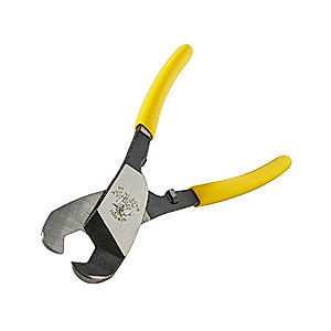 Klein Tools 63028 Cable Cutter, Coaxial Cable Cutter cuts up to 3/4-Inch Aluminum and Copper Coaxial Cable with One-Hand Shearing,Yellow