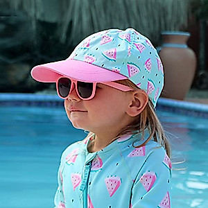 JAN & JUL Kids Baseball Cap for Girl, Pink Cotton Hat (Watermelon, 2-12 Years)