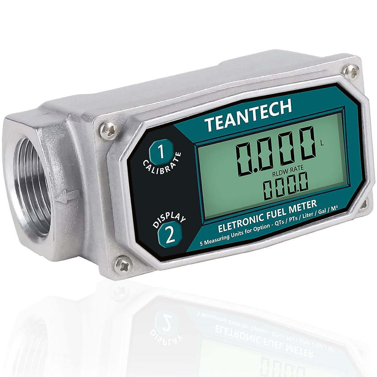 Flow Meter - 1 inch Digital Flow Meter Aluminum Alloy Engineered Flowmeter Turbine Flow Meter Oil Fuel Flow Meter for Measure Diesel Kerosene Gasoline (1 inch)