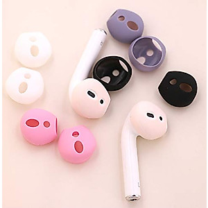 IiEXCEL (Fit in Case) Eartips for AirPods 1 AirPods 2, 5 Pairs Replacement Super Thin Slim Rubber Earbuds Ear Tips Skin Accessories for AirPods 1 & 2 (Fit in Charging Case) 5 Colorful