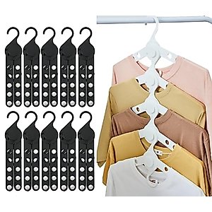 Closet Organizer Foldable Clothe Hangers - Bigtime Closet Space Saver - Holds 20lbs Durable & Portable - Use at Home, Dorm, and Office (Black 10 Pack)