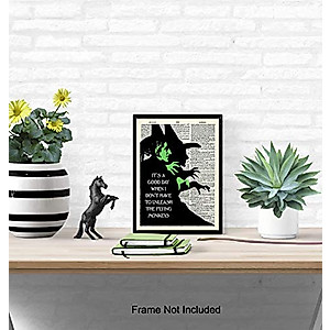Funny Wizard of Oz Dictionary Art - 8x10 Wicked Witch Wall Decor, Home Decoration, Apartment or Office Poster- Cool Unique Gift for Mom, Boss, Manager - Unframed Picture, Photo, Print