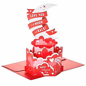 Hallmark Paper Wonder Pop Up Valentines Day Card (Moon and Back)
