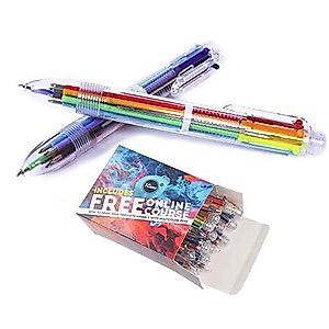 Multicolor Pens - 24 Pack of 6-in-1 & 12 Pack of 10-in-1 Retractable Ballpoint Pens - 6 Vivid Colors in Every Pen - Best for Smooth Writing - Back to School Supplies - By Hieno (24 Pack 6 in 1 Pens)
