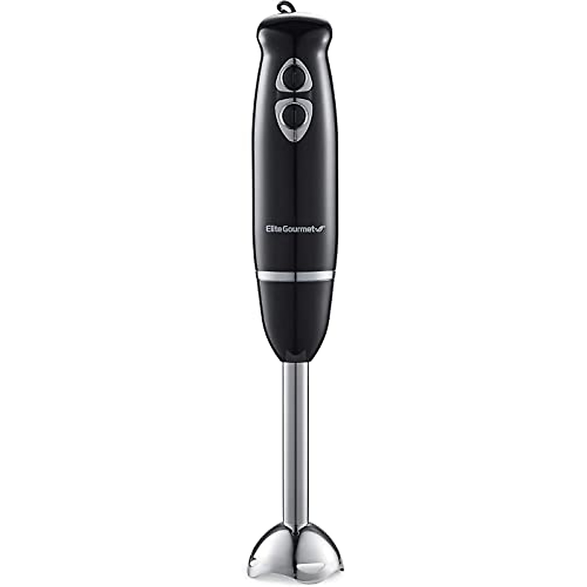 Elite Gourmet EHB1015 Immersion Hand Blender 500 Watts 2 Speed Mixing with Stainless Steel Blades, Detachable Wand Stick Mixer, Smoothies, Baby Food, Soup, Black