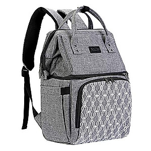 AmHoo Insulated Lunch Box Cooler Backpack Waterproof Leak-proof Lunch Bag Tote For Men Women Hiking Beach Picnic Trip with Strongest YKK Zipper Gray