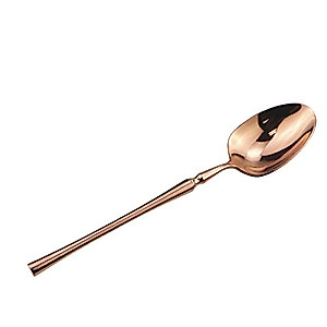 Gugrida Copper Silverware Set, 5-Piece 18/10 Stainless Steel Flatware Cutlery Set for 1,Mirror Finish, Ideal for Wedding Festival Party Home Kitchen, Dishwasher Safe