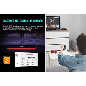 Creative Sound Blaster Katana V2X 5.1 Multi-Channel Gaming Soundbar with Compact Subwoofer, 180W Peak Power, ft Tri-Amplified 5-Driver Design, Super X-Fi Technology, and RGB Lighting