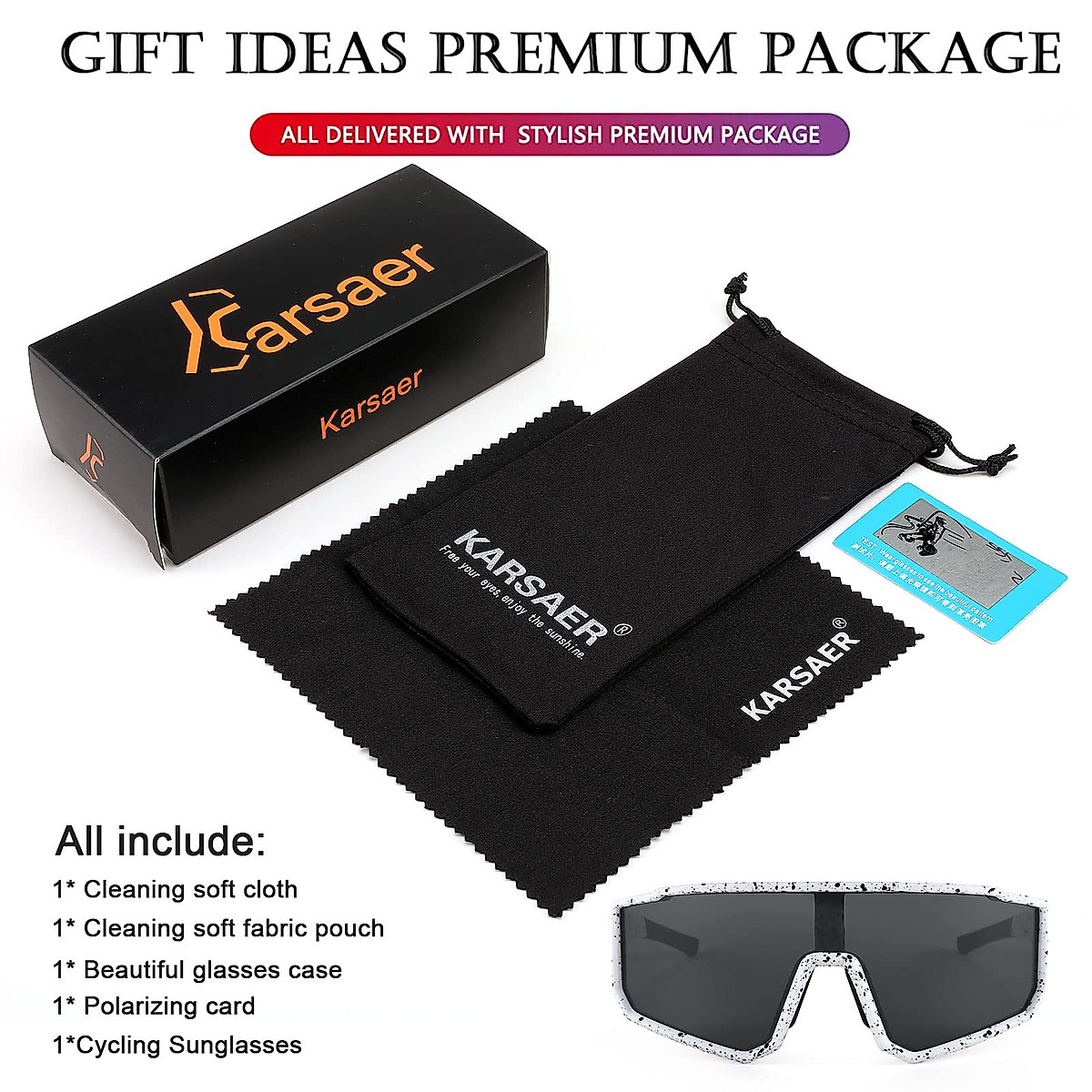 Karsaer Visison Polarized Cycling Riding Glasses Sports Sunglasses Men Women for Moutain Baseball MTB Bicycle