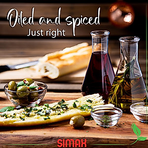 Simax Borosilicate Glass Oil & Vinegar Dispenser Set - 2 x 8 Oz Olive Oil & Vinegar Cruet with Cork Top