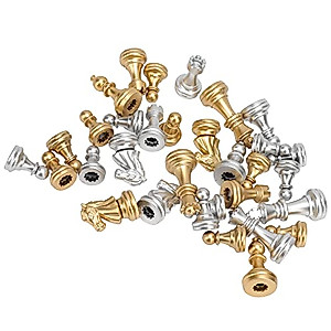 International Chess Set, Chess Game Electroplating Hot Stamping Gold Silver PS Portable Slippy Surface for Enjoy Playing Chess for Family