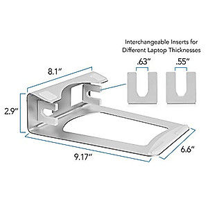 Mount-It! Vertical Laptop Stand - Aluminum Vertical Laptop Holder | 2 in 1 Laptop Riser for Desk | Vertical MacBook Stand for MacBook Air, MacBook Pro
