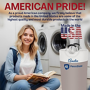 Personalized Laundry Basket, Customized Bulk Laundry Hamper, Collapsible Laundry Baskets for College, Promotional Laundry Basket with Logo, Waterproof XL Laundry Bag with Handles for Hotels 90L-Grey