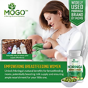MOGO Organic Moringa Powder Capsules,180 Ct | Moringa Supplement for Energy, Immunity & Joint Health, Our Moringa Capsule Made with Pure Moringa Powder Organic,Vegan and Non GMO.