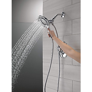 Delta Faucet Linden 17 Series Dual-Function Shower Faucet, Shower Trim Kit with 4-Spray In2ition 2-in-1 Dual Hand Held Shower Head with Hose, Chrome T17294-I (Valve Not Included)
