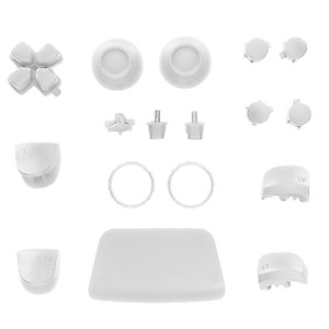 Kafuty-1 Buttons Full Set for PS5 Controller,Joysticks Dpad R1 L1 R2 L2 Direction Key ABXY Buttons, Replacement Button Repair Kit for PS5 Game Console(White)