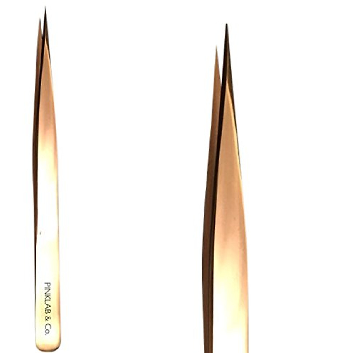 Rev Pro Gold Straight Fine Point Tweezer for Eyelash Extensions By PINKLAB