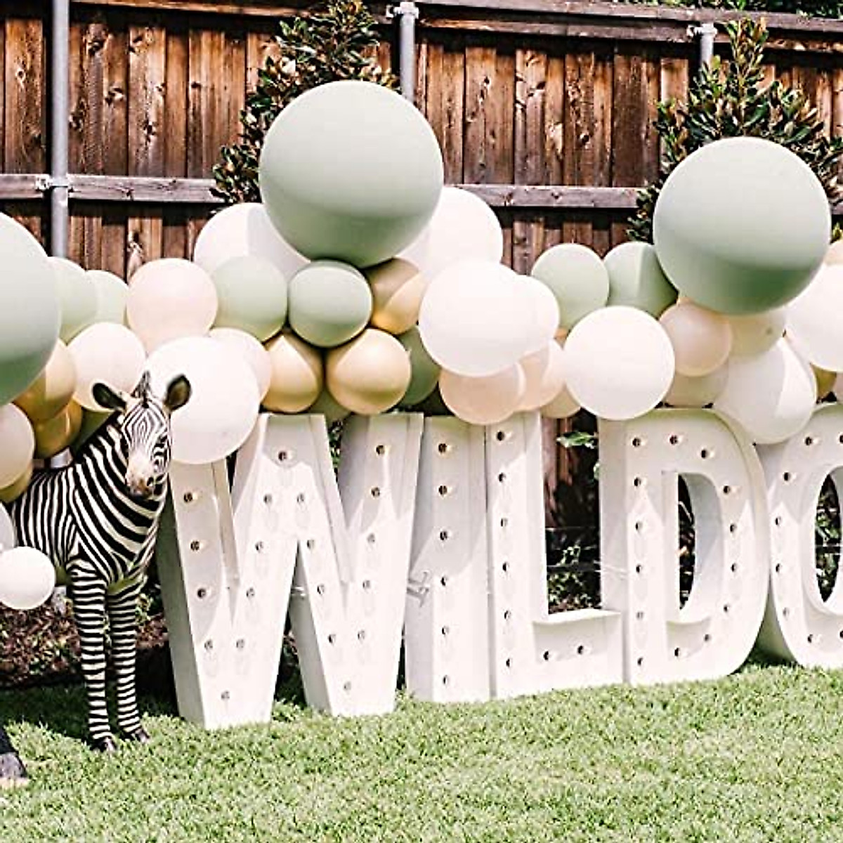 Sage Green Balloon Garland Arch Kit – 119 Pack With White Ivory Gold Metallic Confetti Latex Balloons ,18 inch Big Sage Green Balloon for Wedding Baby Shower Birthday Evening Decorations