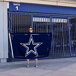 Rico Industries NFL Football Dallas Cowboys Blue 3' x 5' Banner Flag