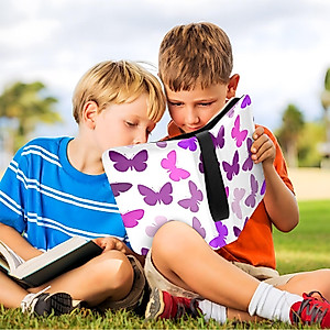 PYBUG Butterfly Trading Card Binder with Nylon Strap 4-Pocket Waterproof PU Leather Card Collection Binder for 400 Cards Sturdy Card Holder Folders for Game Cards,Sports Cards