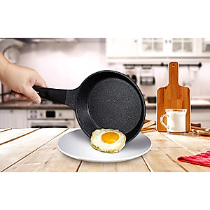 Concord 4 Pc Marble Coated Nonstick Cast Aluminum Fry Pan Skillet Set 4 Sizes. Induction Compatible. Made in Korea