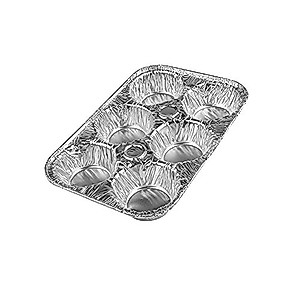 ATB 10 Pc Aluminum Foil Muffin Pan 6 Cavity Cake Mold Cupcake Disposable Container