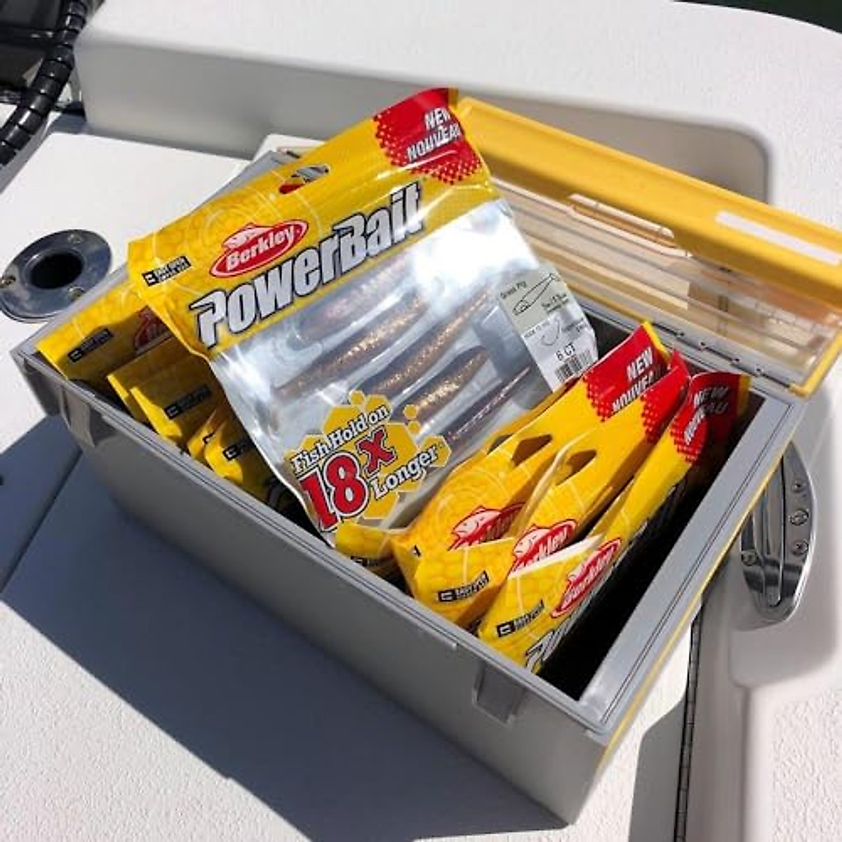 Plano EDGE Premium Plastics and Bulk Tackle Utility Box, Clear and Yellow, Rust-Resistant, Waterproof Bulk Premium Storage Organizer for Plastic Tackle
