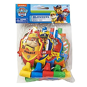 Paw Patrol Multicolor Party Blowouts - 5", 8 Pieces - Perfect Birthday Party Favors for Kids