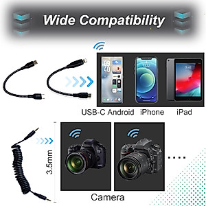 Alovon Wireless Microphone Comapatible with iPhone, Dual Mini Lavalier Lapel Mic 2.4G for Camera USB C Phone Video Recording, External Clip On Microphone for YouTube Interview Video Podcast Vlog