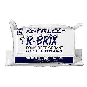 Polar Tech - RB 15 RB15 Re-Freez-R-Brix Foam Refrigerant Pack, 4-1/2" Length x 4" Width x 1-1/2" Thick (Case of 6)