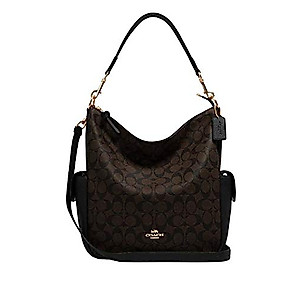 Coach Pennie Leather Shoulder Purse - #C1523 - Black/Brown/Signature