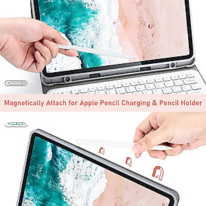 Backlit Keyboard Case and Mouse Compatible with iPad Pro 12.9 2020/2018, Detachable Keyboard US Layout with Mice & Cover for iPad Pro 12.9 4th Gen./3rd Gen, Rose Gold