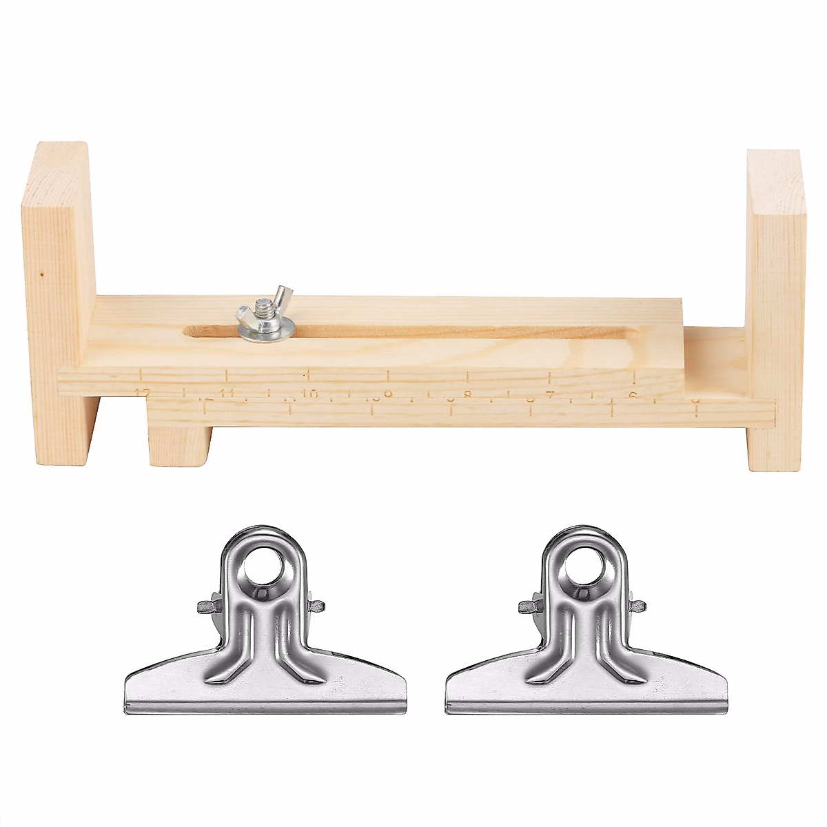 JOCAHULFX Wood Bracelet Maker Kit - U Shape Clear Scale Bracelet Jig with 2 Clamp, Paracord Jig DIY Hand Knitting Tool, Free Size Length