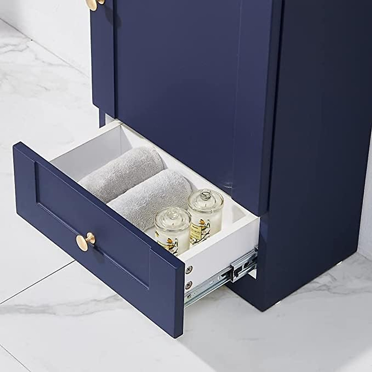 18 Inch Bathroom Vanity with Sink, Small Bathroom Sink Vanity Combo, Blue Bathroom Vanity Cabinet Set, Modern Bath Vanity for Small Space, 1 Door and 1 Drawer