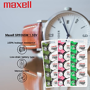 Maxell Watch Battery Button Cell SR936SW 394 Pack of 5 Batteries