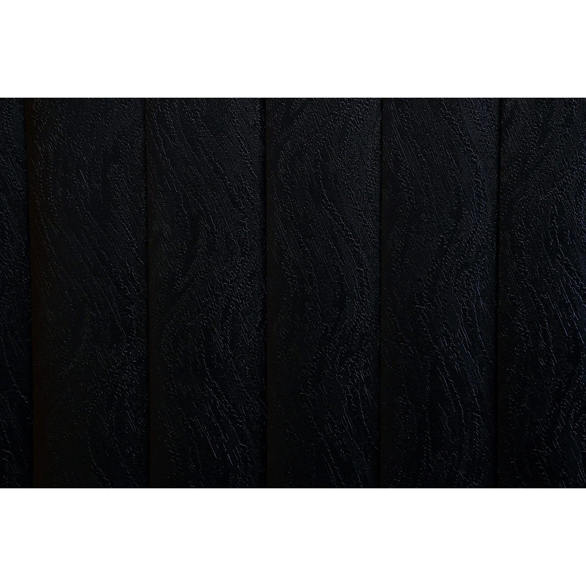 Black Frisco Textured Vinyl Vertical Blinds with 3-1/2" Embossed Vanes 78" Wide x 84" Long Cordless