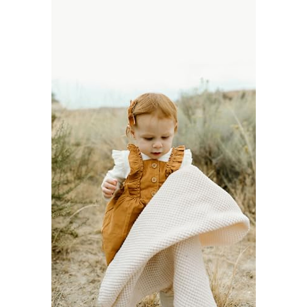 judith + lain Waffle Baby Blanket Boho Knit Swaddle - 39"x39" Neutral Receiving Blankets 100% Cotton | Gender Neutral Baby Registry Newborn Essentials