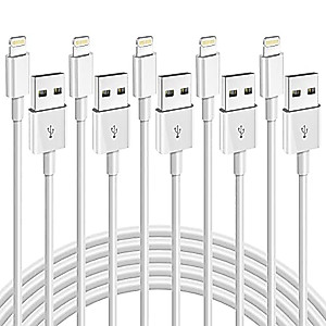 Lightning Cable, 5Pack (3/3/6/6/10FT) iPhone Charger Cable USB Lightning Cable Cord Apple Charger Fast Charging Cord Compatible with iPhone 14/13/12/11/Pro/Max/8/7/6/6S/5/5S/SE/Plus/iPad …