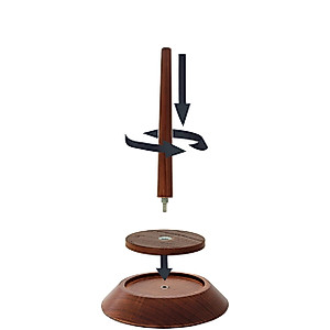 BarvA Double Wood Yarn Holder Advanced Metal Twirling Mechanism Lazy Susan Big Stand Ball Spindle Sewing Crocheting Tool Wool Cord Organizer Ribbon Storage Knitting Embroidery Thread Crochet Accessory