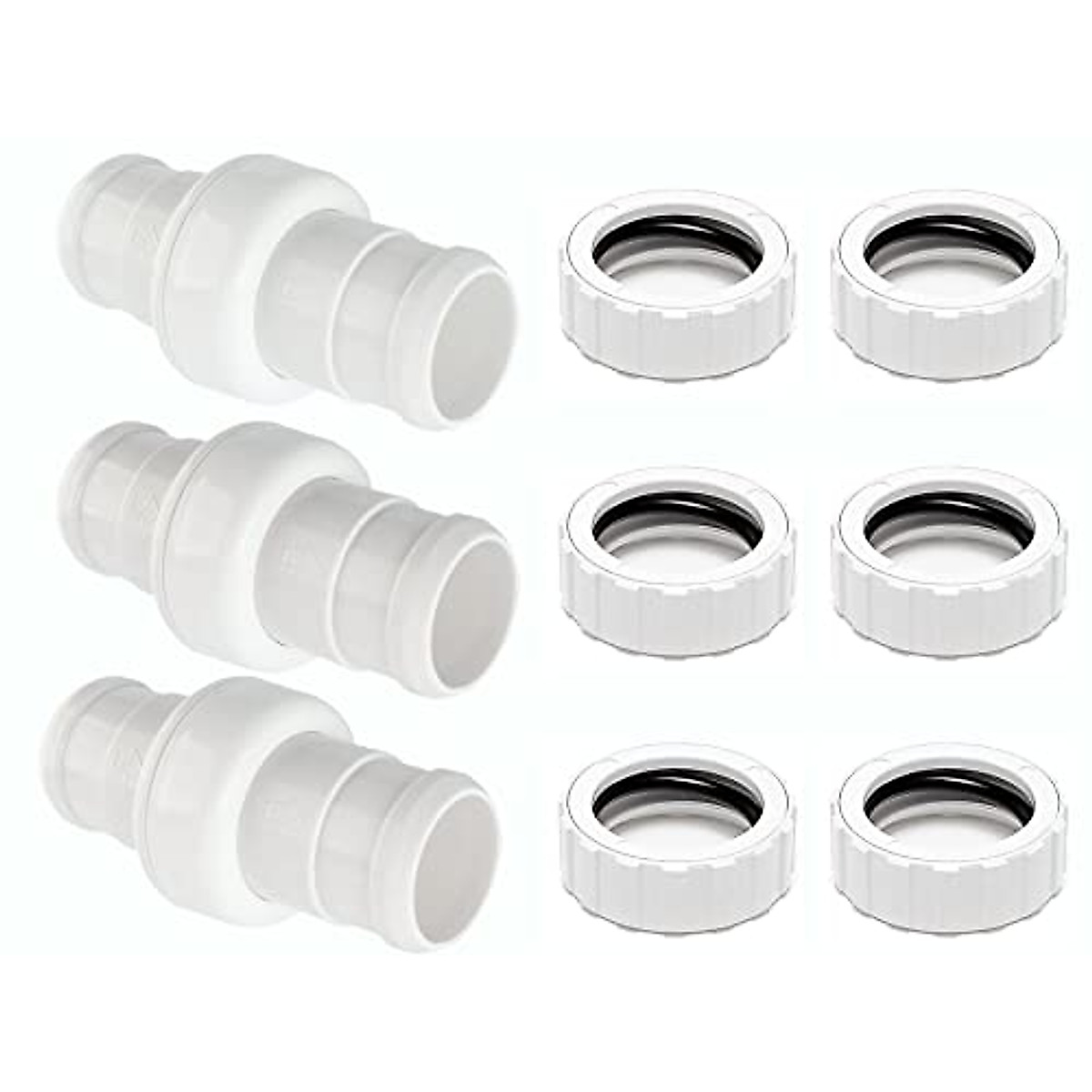 Makhoon Pool Cleaner Hose Swivel 9-100-3002 & Hose Nut 9-100-3109 Combo Replacement Kit for Polaris Zodiac 360 Pool Cleaner Hose Swivel 9-100-3002 and Hose Nut 9-100-3109 (3 Pack)