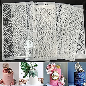 AK ART KITCHENWARE 15 PCS Plastic Airbrush Cookie Cake Stencils for Cake Decoration Fondant Decorating Stencils for Wall Painting Drawing Stencil Set Cake Tools ST-6151~6165